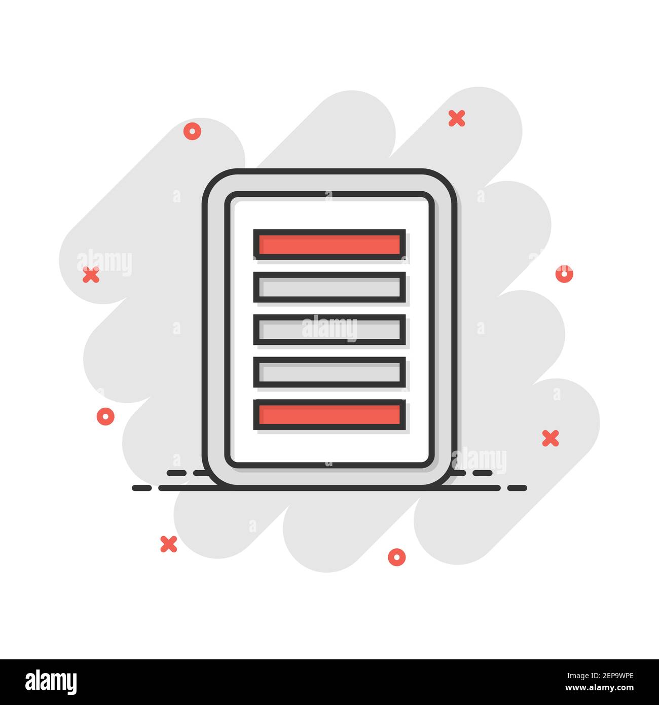 Vector cartoon document icon in comic style. Note sign illustration ...