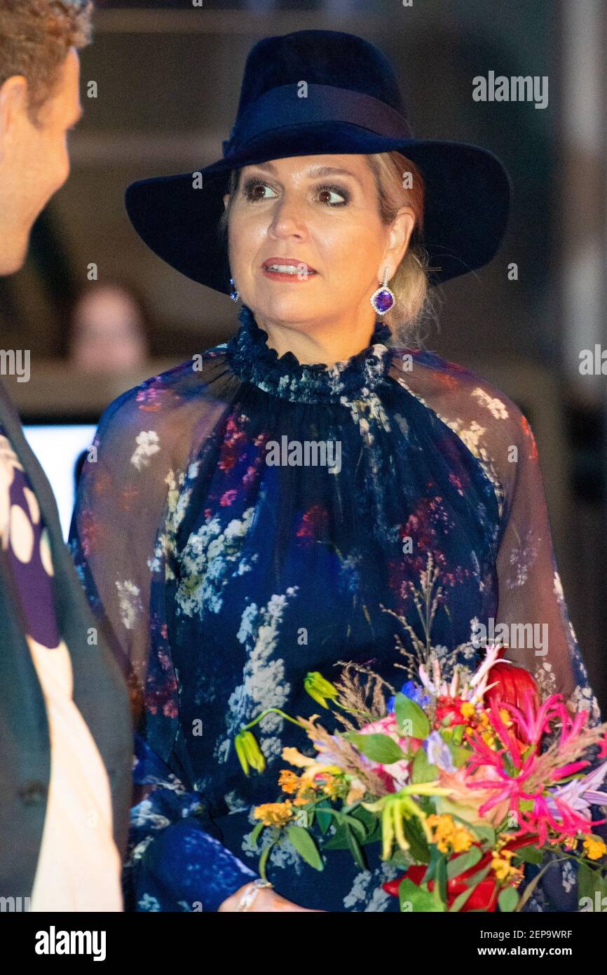 Queen Maxima at the opening of the Humania exhibition at the NEMO ...