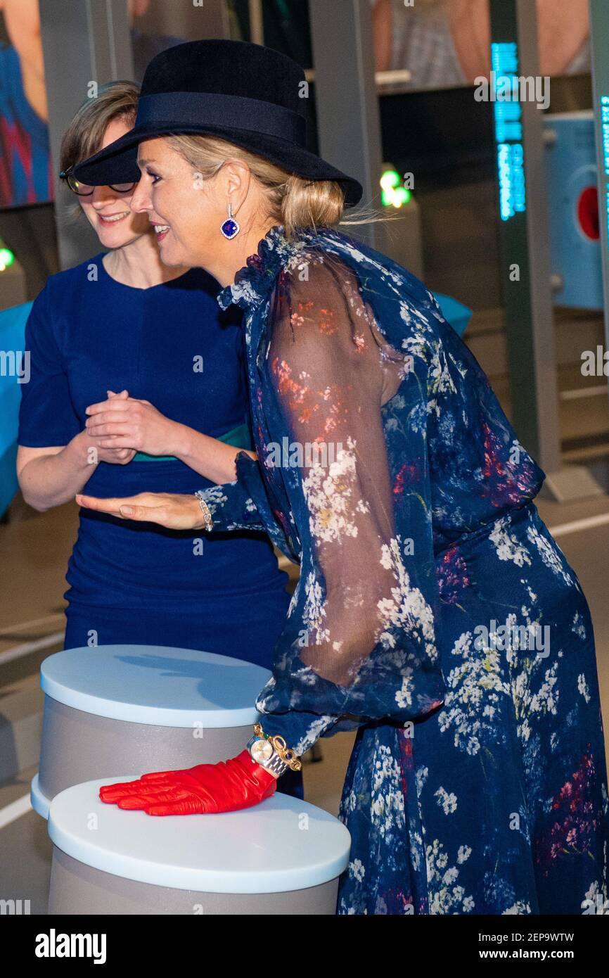 Queen Maxima at the opening of the Humania exhibition at the NEMO ...