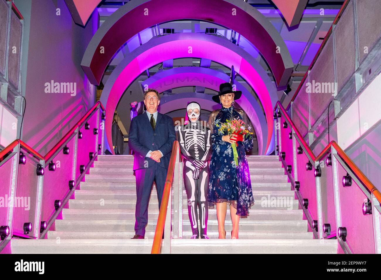 Queen Maxima at the opening of the Humania exhibition at the NEMO ...