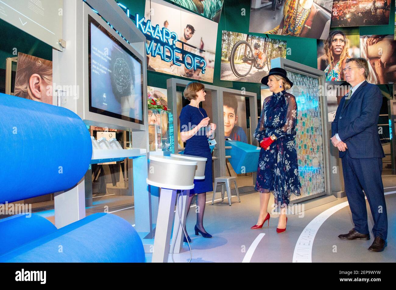 Queen Maxima at the opening of the Humania exhibition at the NEMO ...