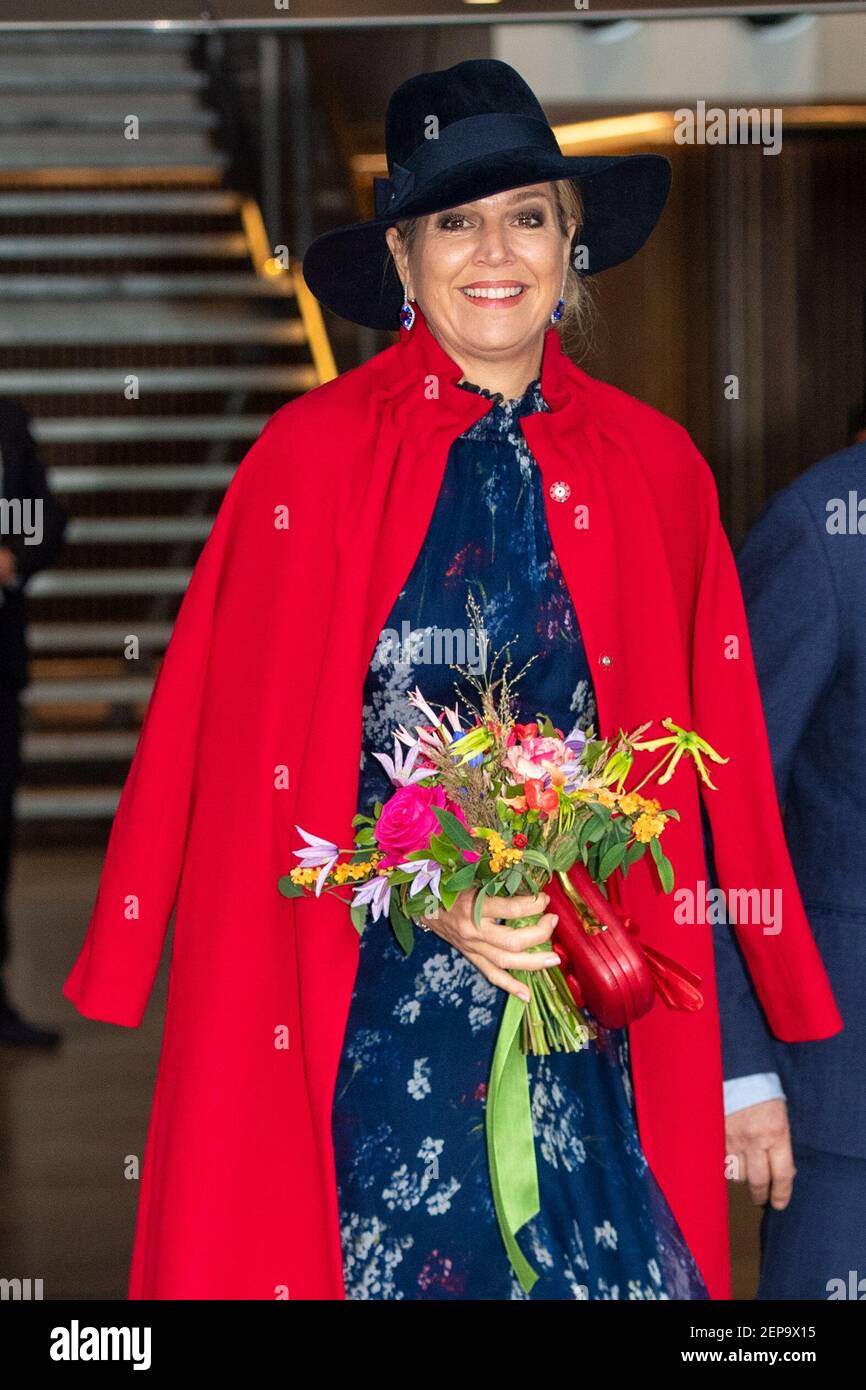 Queen Maxima at the opening of the Humania exhibition at the NEMO ...