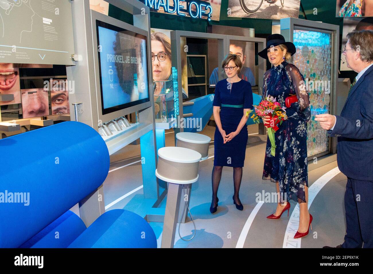 Queen Maxima at the opening of the Humania exhibition at the NEMO ...