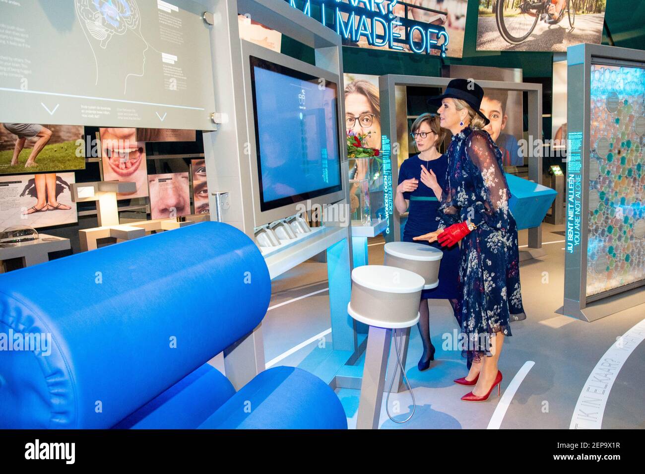 Queen Maxima at the opening of the Humania exhibition at the NEMO ...