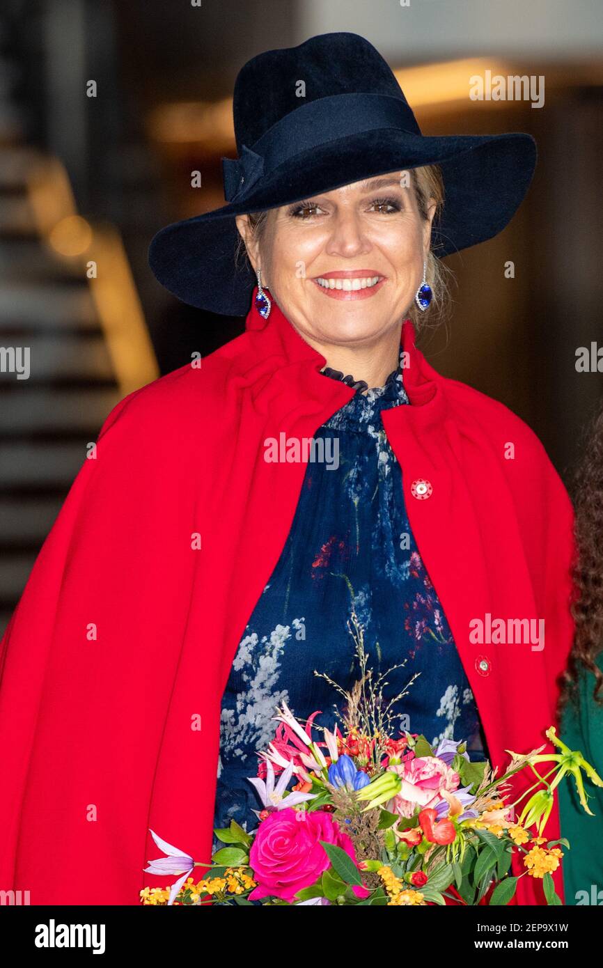 Queen Maxima at the opening of the Humania exhibition at the NEMO ...