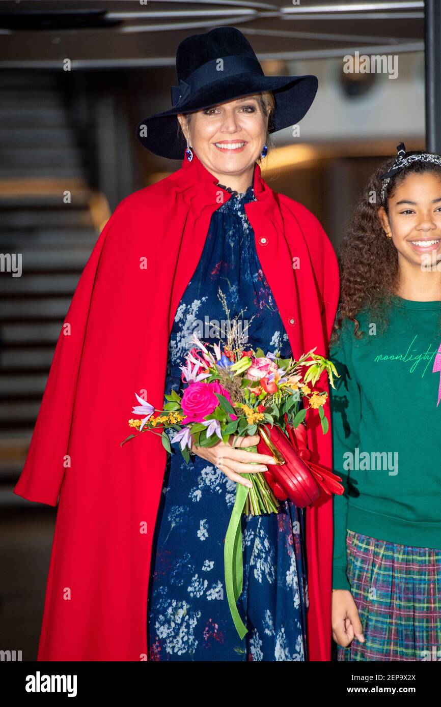 Queen Maxima at the opening of the Humania exhibition at the NEMO ...