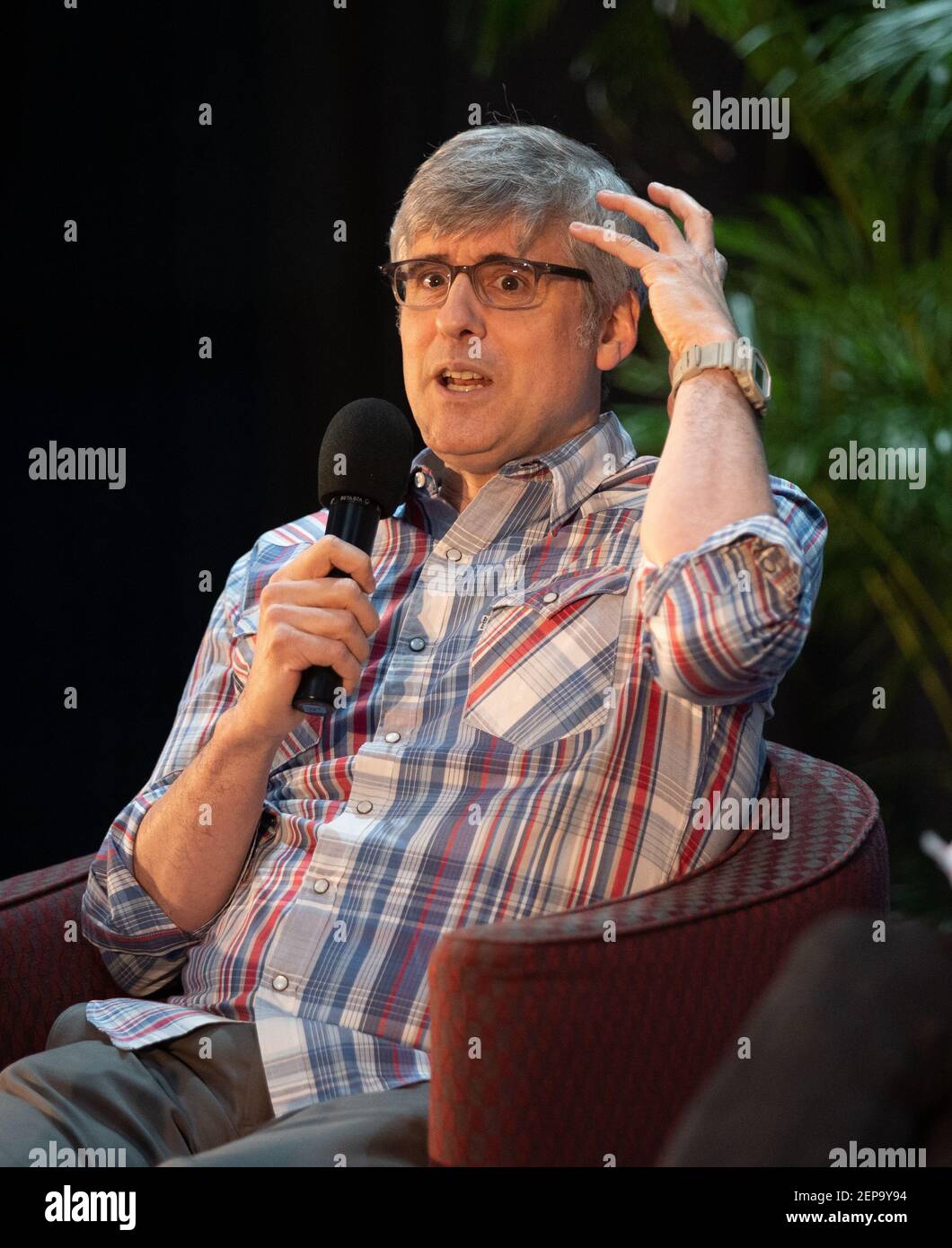 MIAMI, FL - NOV 20: Mo Rocca is seen on stage during an evening with Mo ...