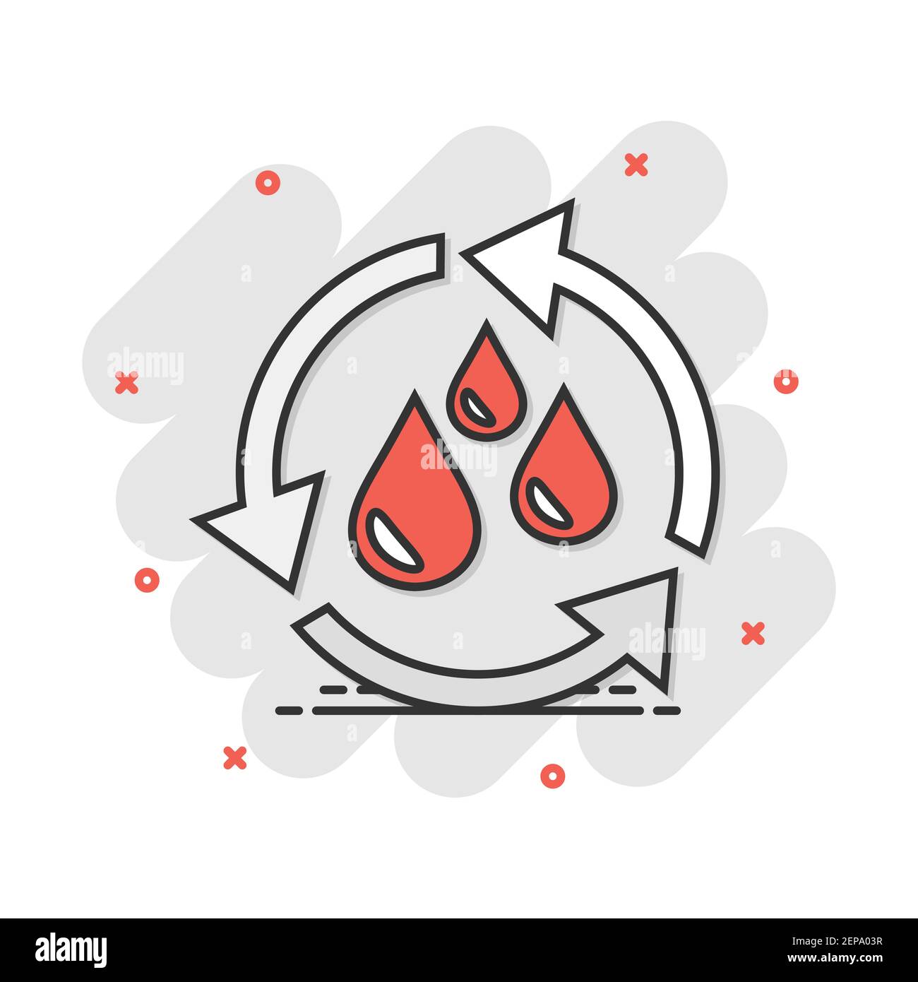 Vector cartoon water cycle icon in comic style. Recycling sign ...