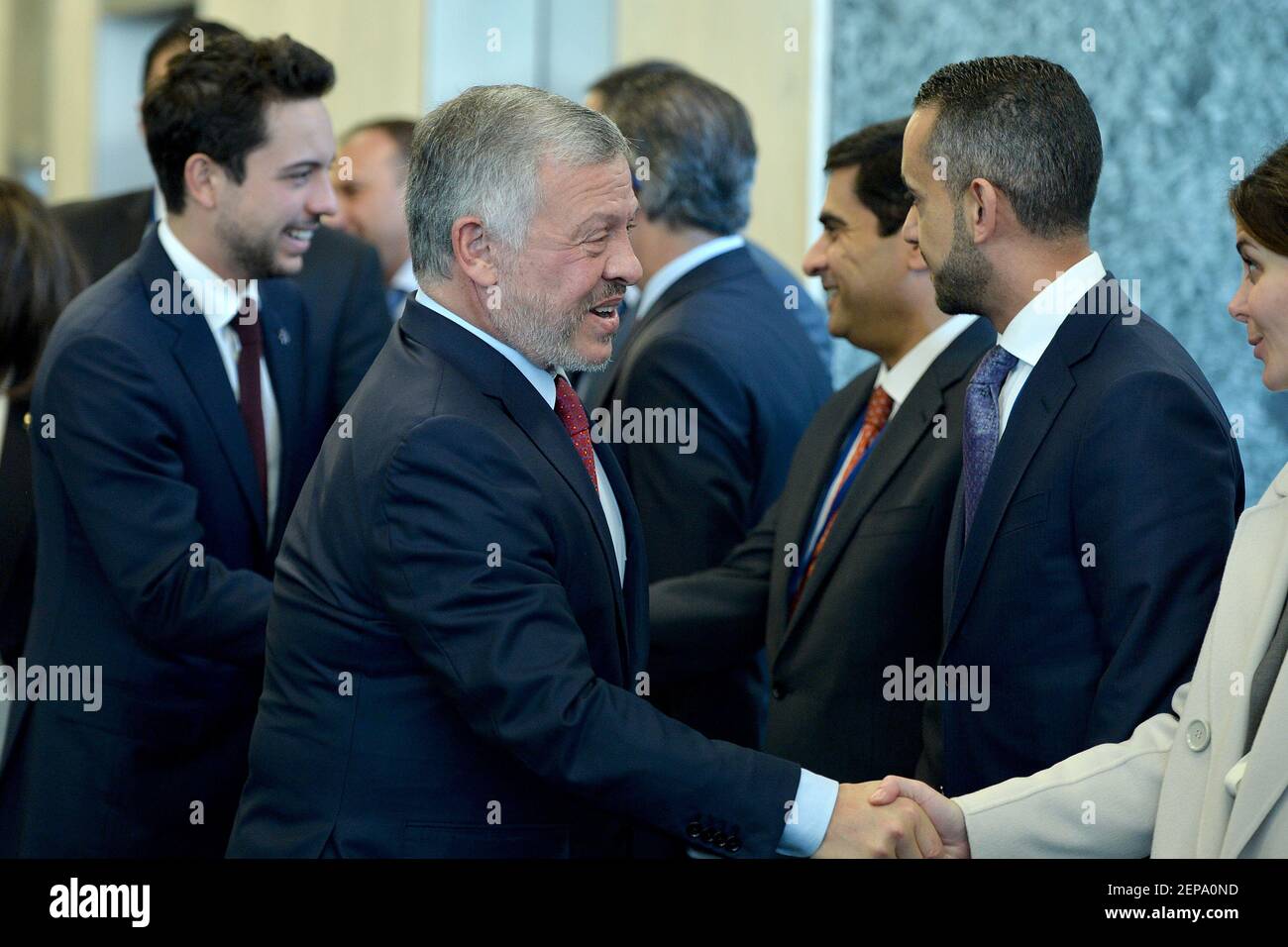 His Majesty King Abdullah II ibn Al Hussein (center), King of Jordan ...