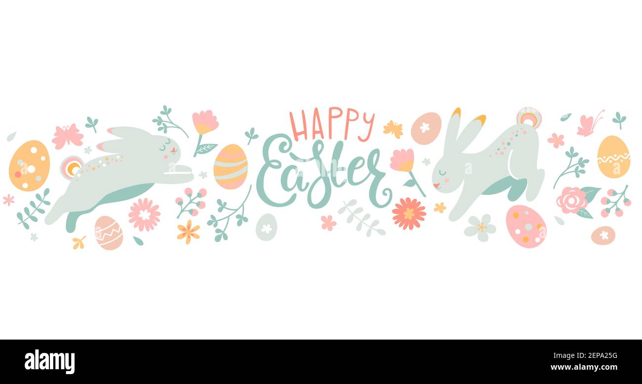 Easter horizontal banner greeting Cut Out Stock Images & Pictures - Alamy
