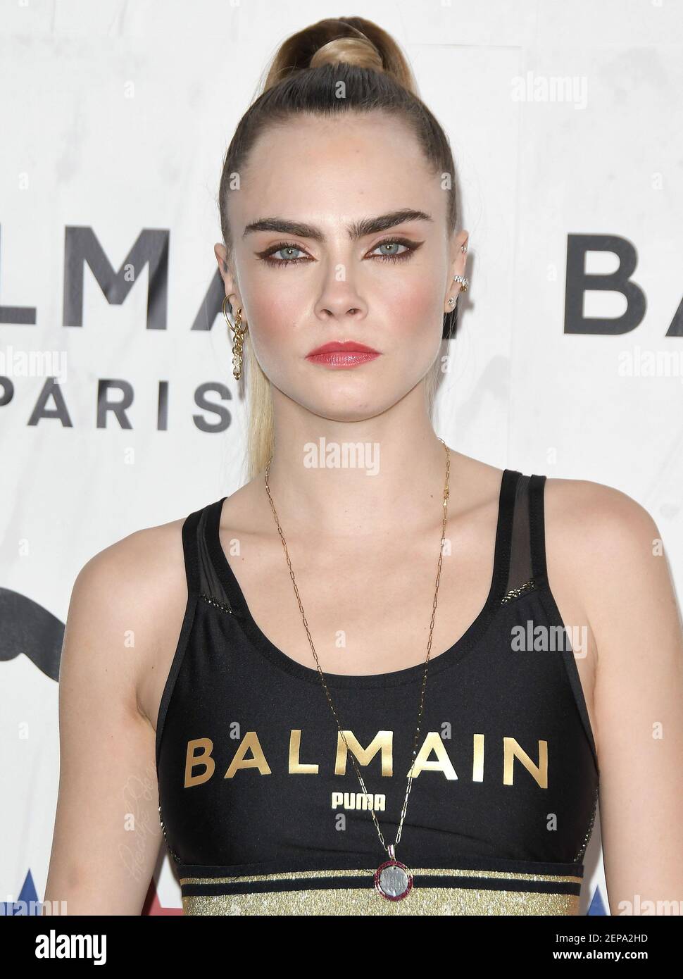 Cara Delevingne arrives at the PUMA x Balmain Launch Event held at Milk ...