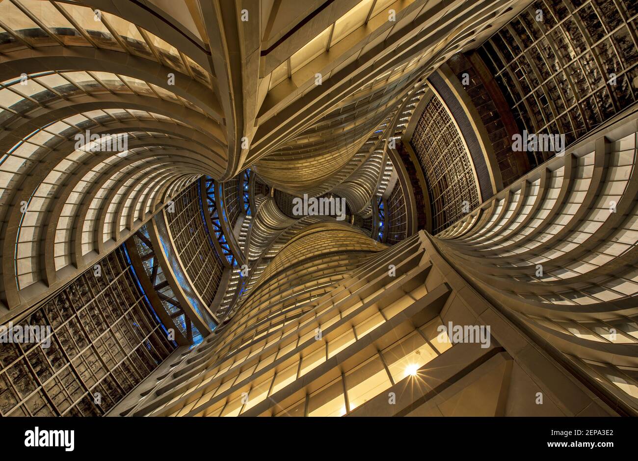 An inside view of Leeza SOHO, a skyscraper designed by late Late Zaha ...