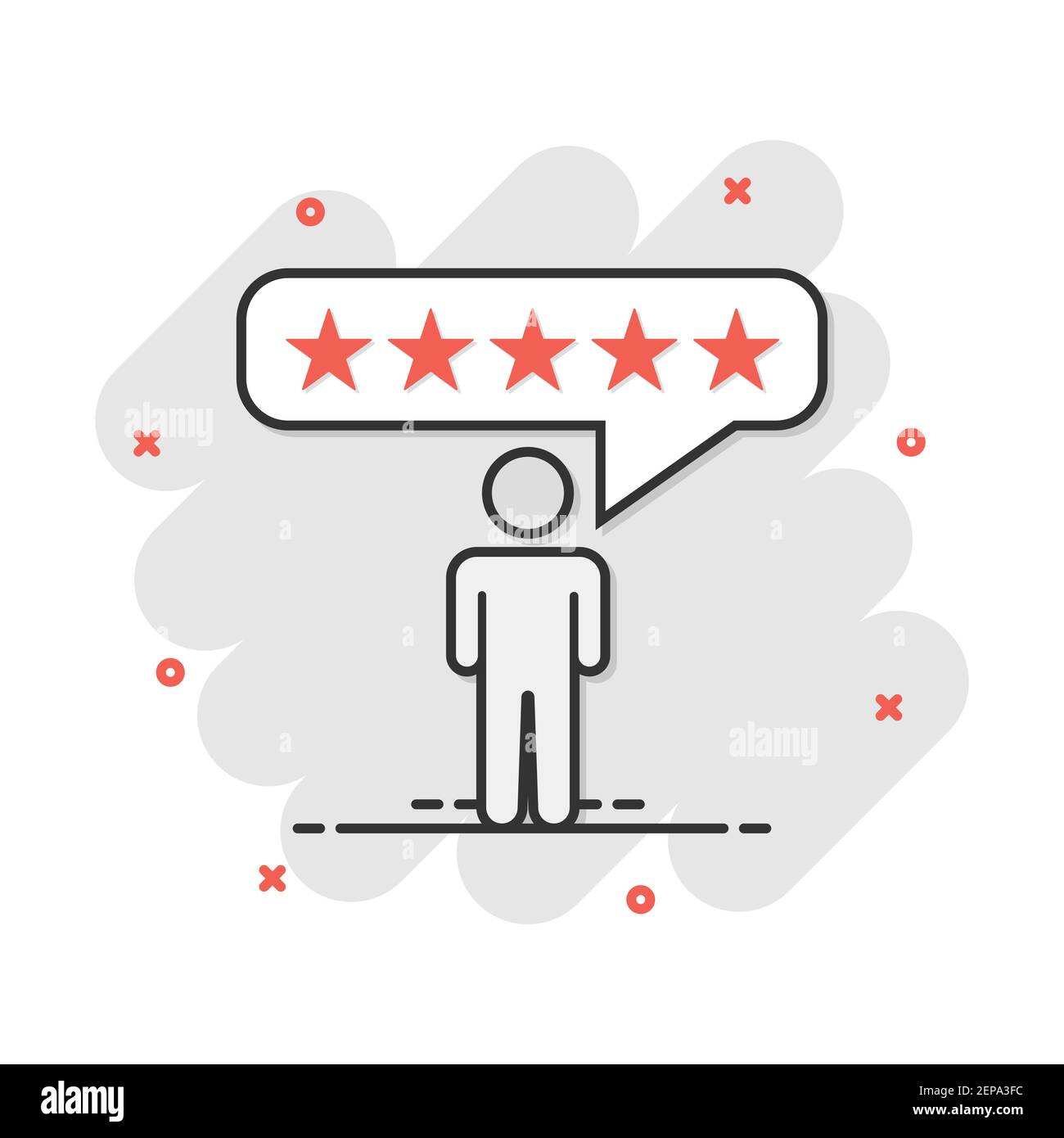 Vector cartoon customer reviews, user feedback icon in comic style ...