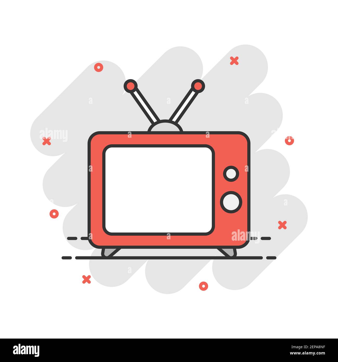 Vector cartoon Tv icon in comic style. Television sign illustration ...