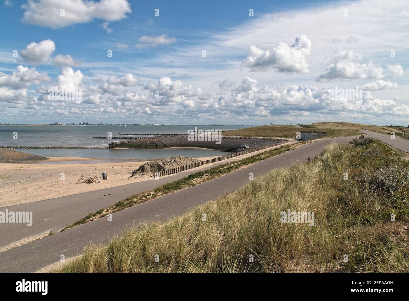 A view over the coast near Breskens. the coast by Breskens in Zeeland ...