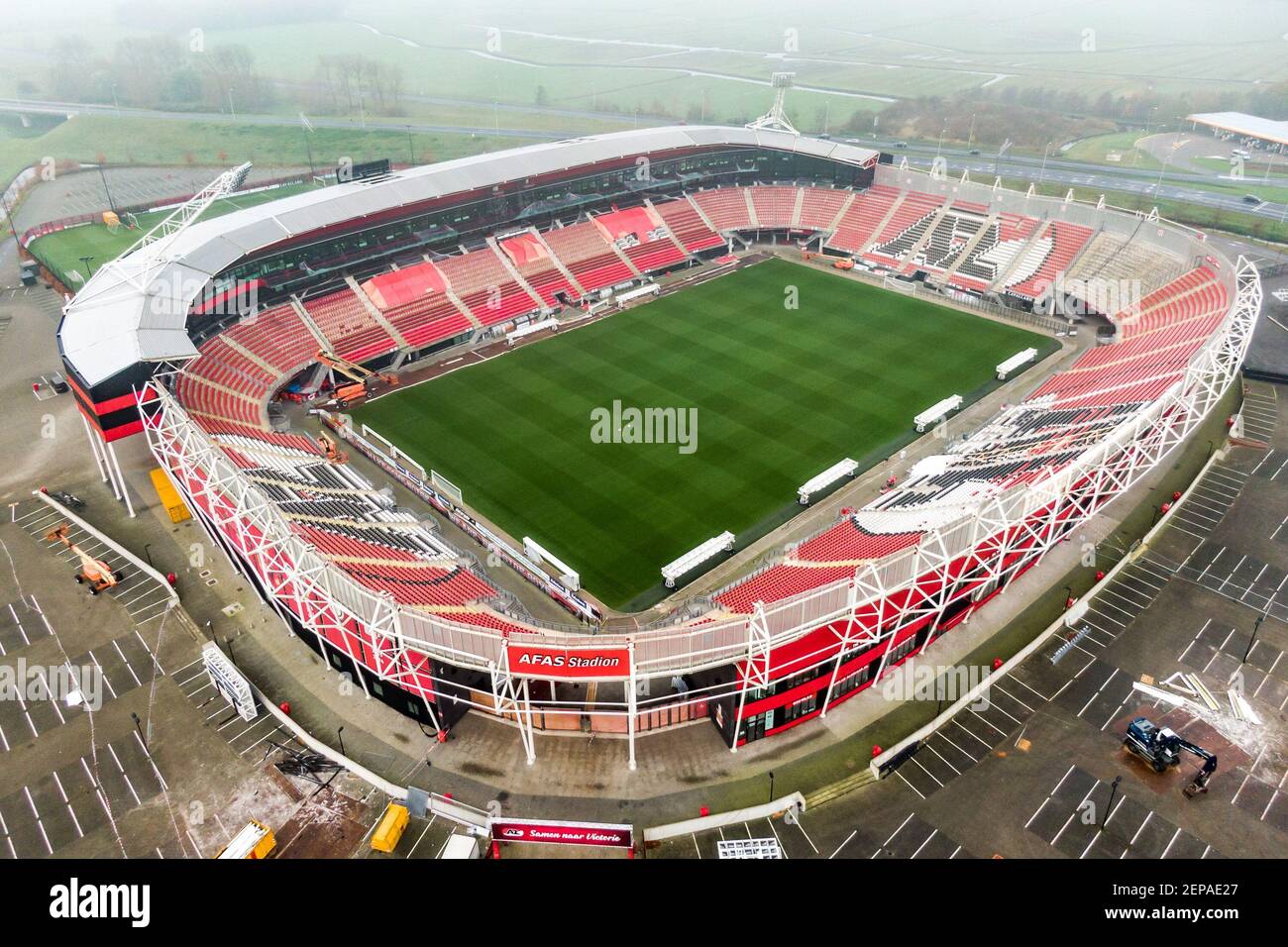 ALKMAAR, 24-11-2019, The entire roof was removed from the AFAS AZ ...