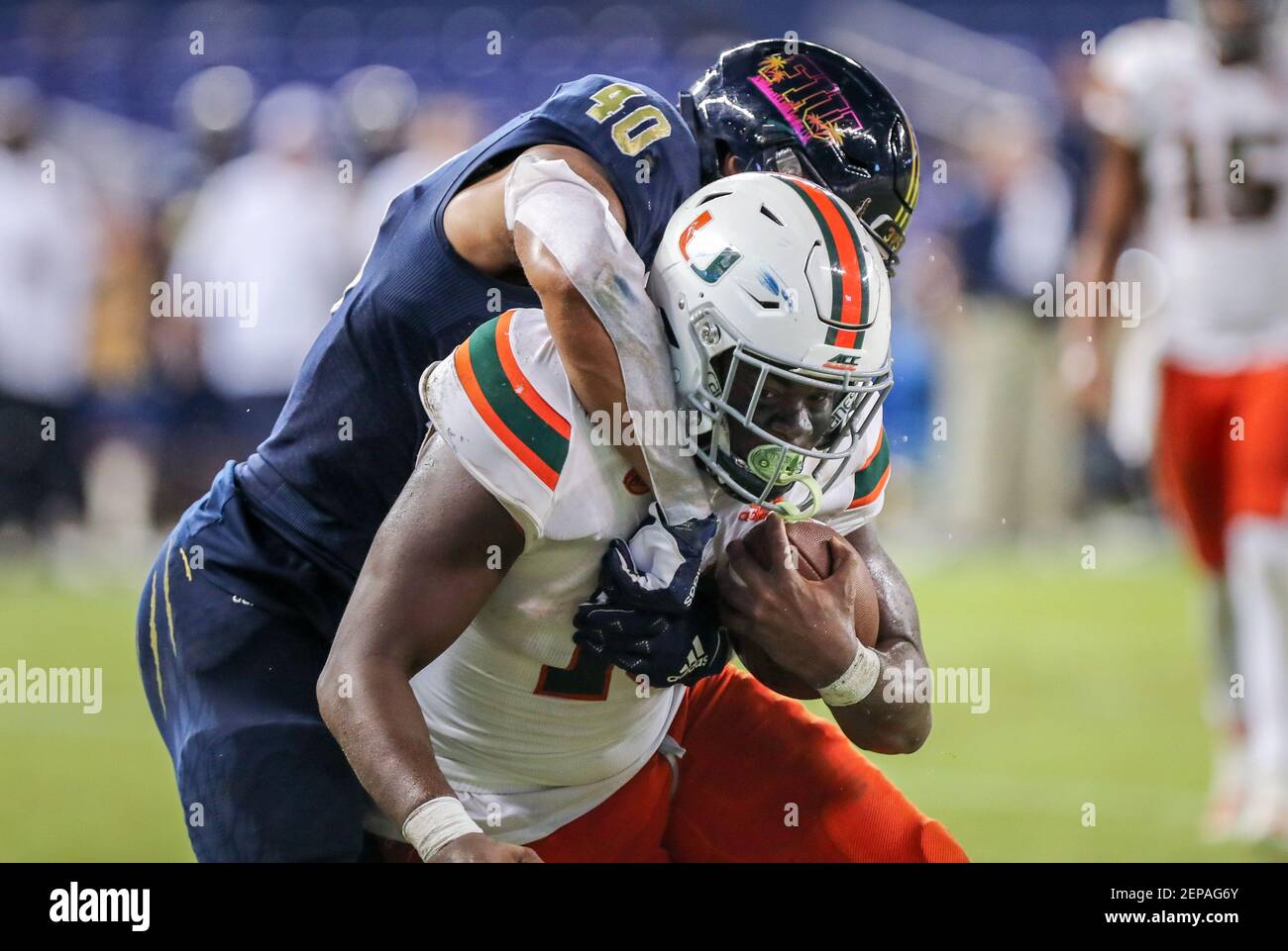November 23, 2019: Miami Hurricanes running back DeeJay Dallas (13) is ...