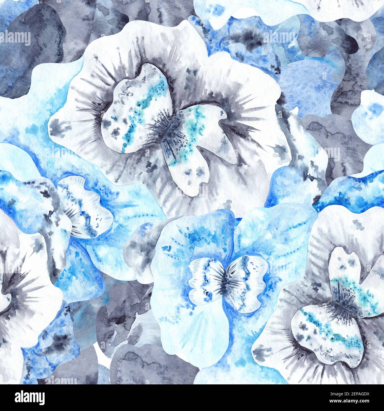 Blue and grey tye dye fantasy pattern Stock Photo - Alamy
