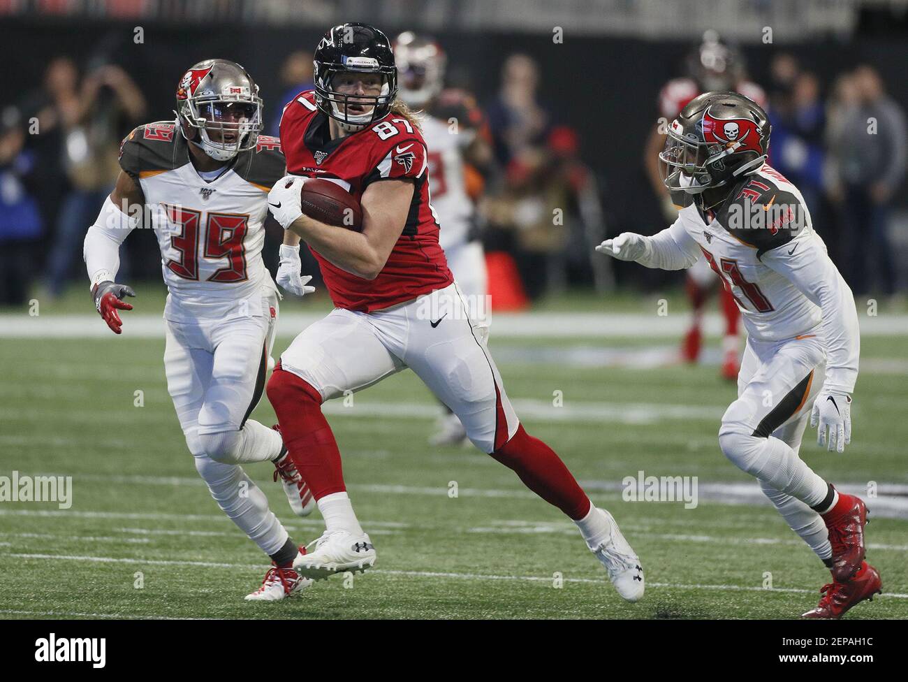Atlanta Falcons tight end Jaeden Graham (87) makes a big gain on this ...