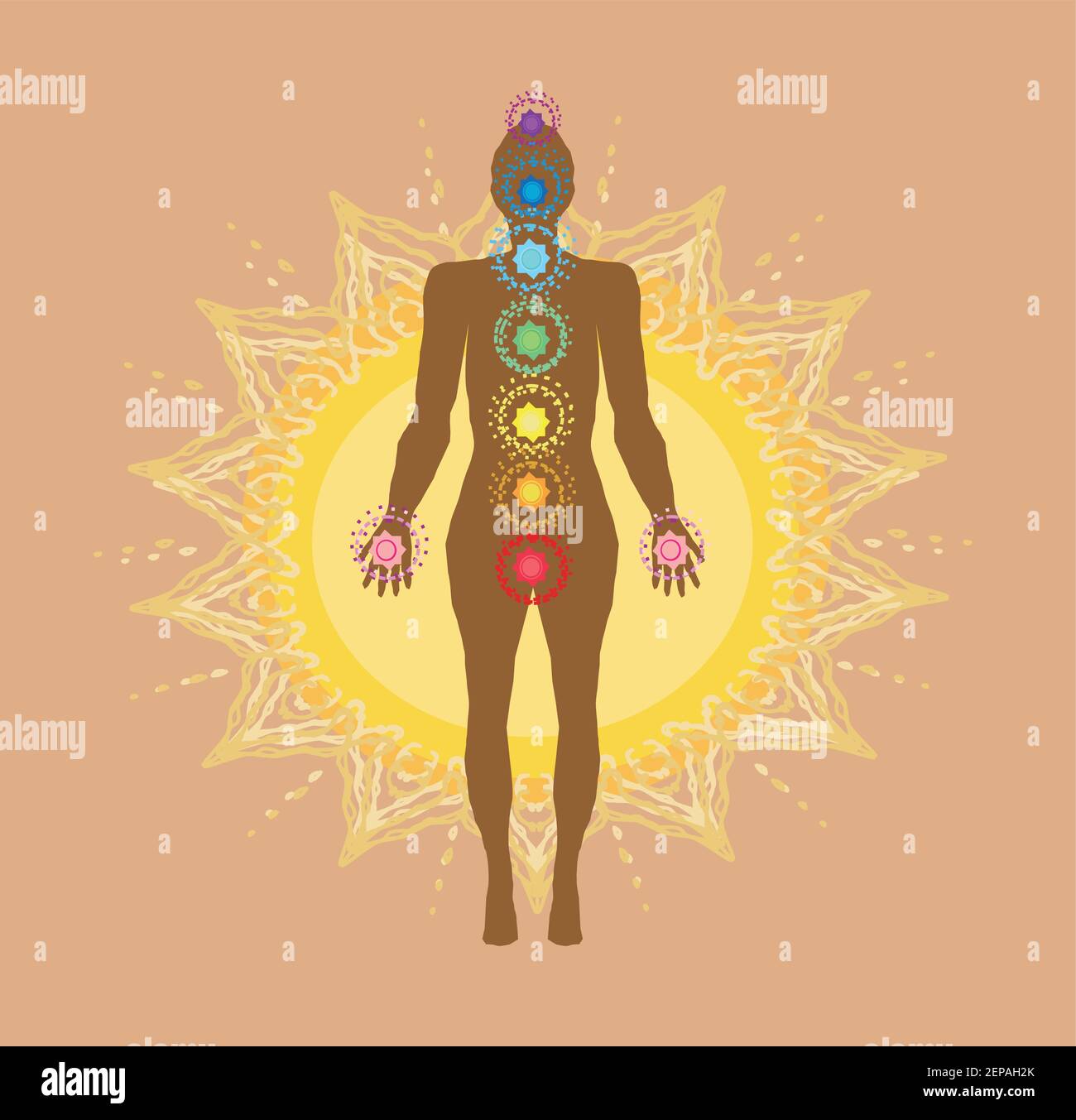 Body Chakras - healing energy, abstract illustration Stock Vector Image ...