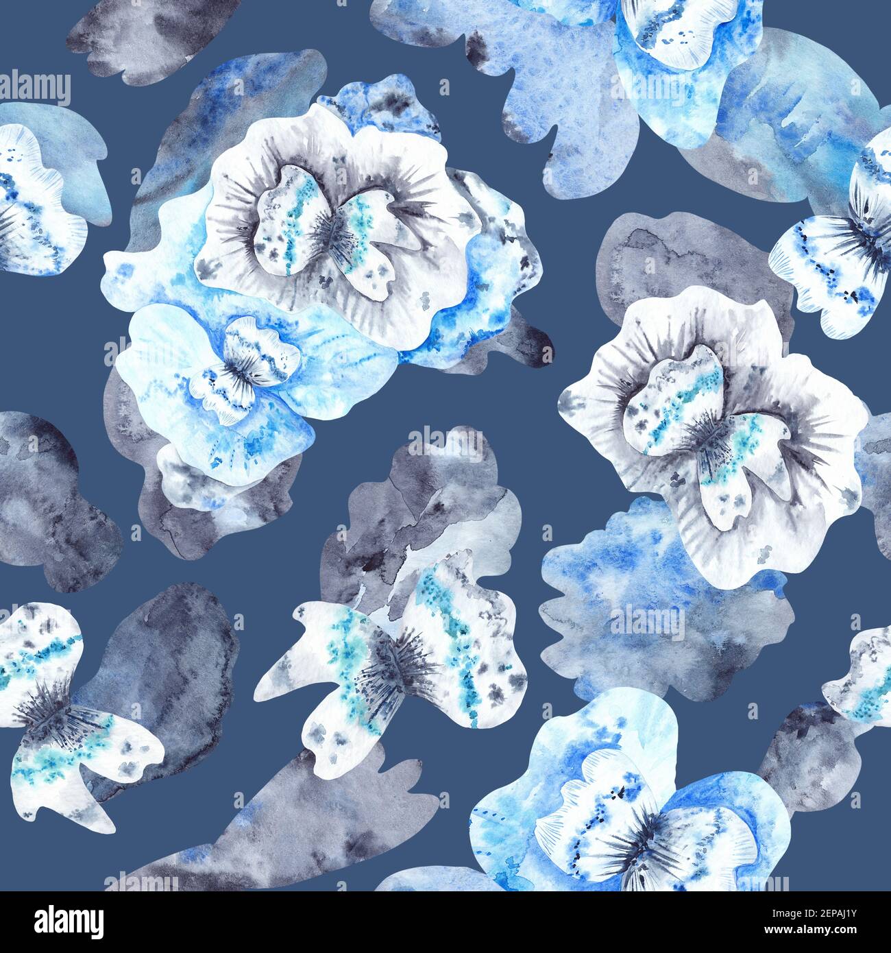 Blue and grey tye dye fantasy pattern Stock Photo - Alamy