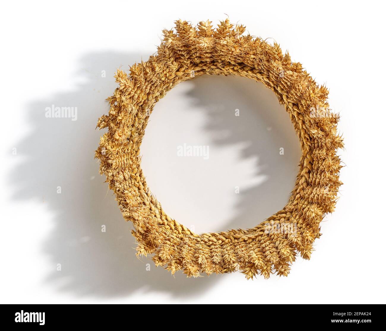 crown made of wheat ears of cereals isolated on white background top ...