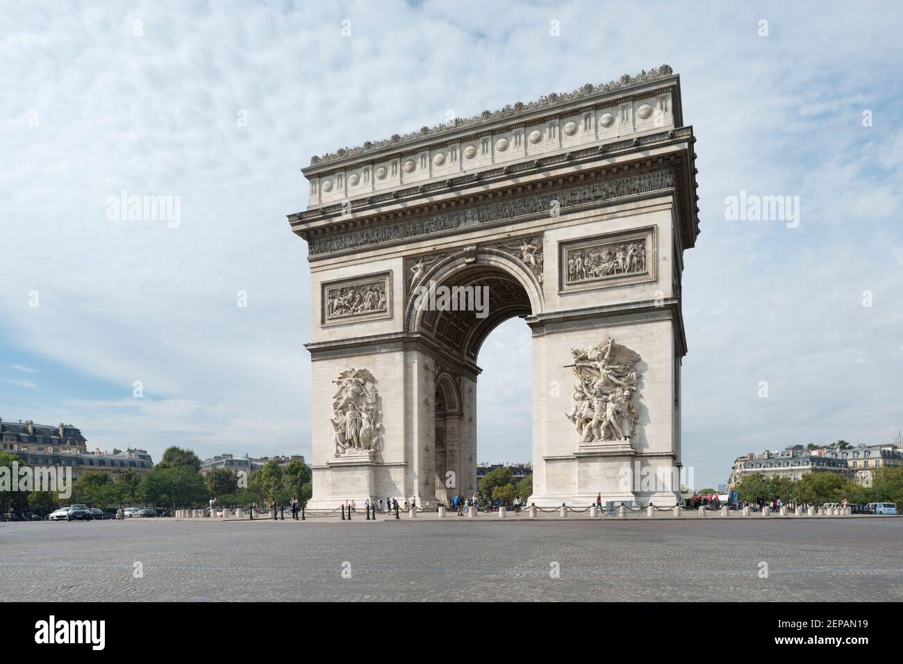 The Arc de Triumph on a summer's day in Paris, France, Europe Stock ...
