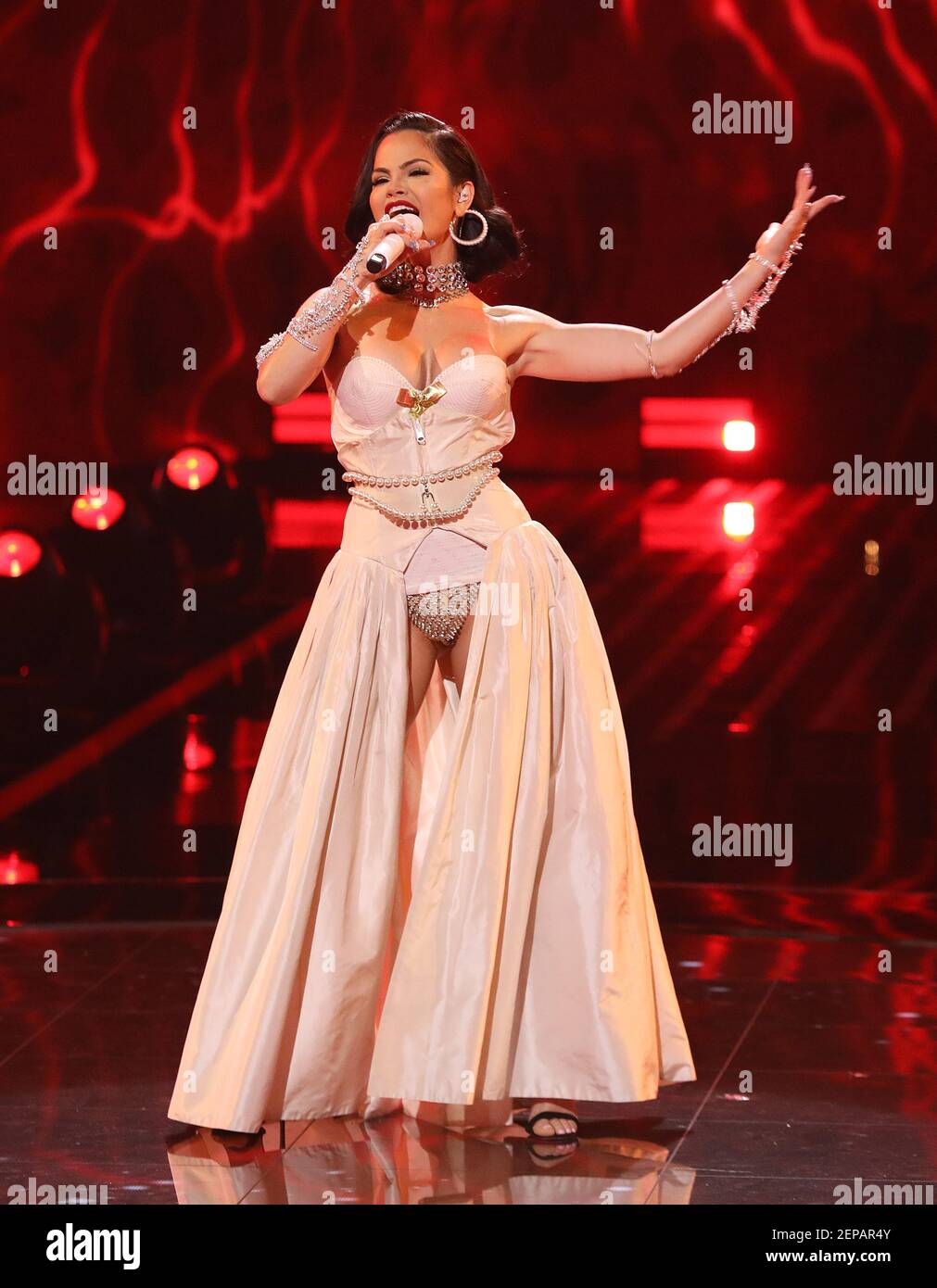 MIAMI, FL - NOVEMBER 24: Natti Natasha is seen performing during ...