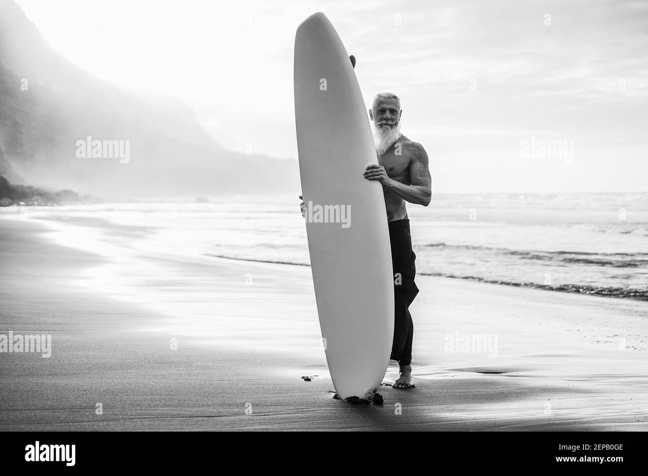 Senior surfer Black and White Stock Photos & Images - Alamy