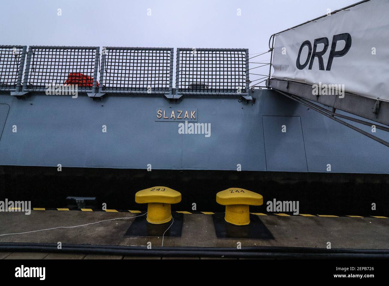 Gdynia Poland, 27th, Nov. 2019 Polish Navy ORP Slazak patrol vessel the ...