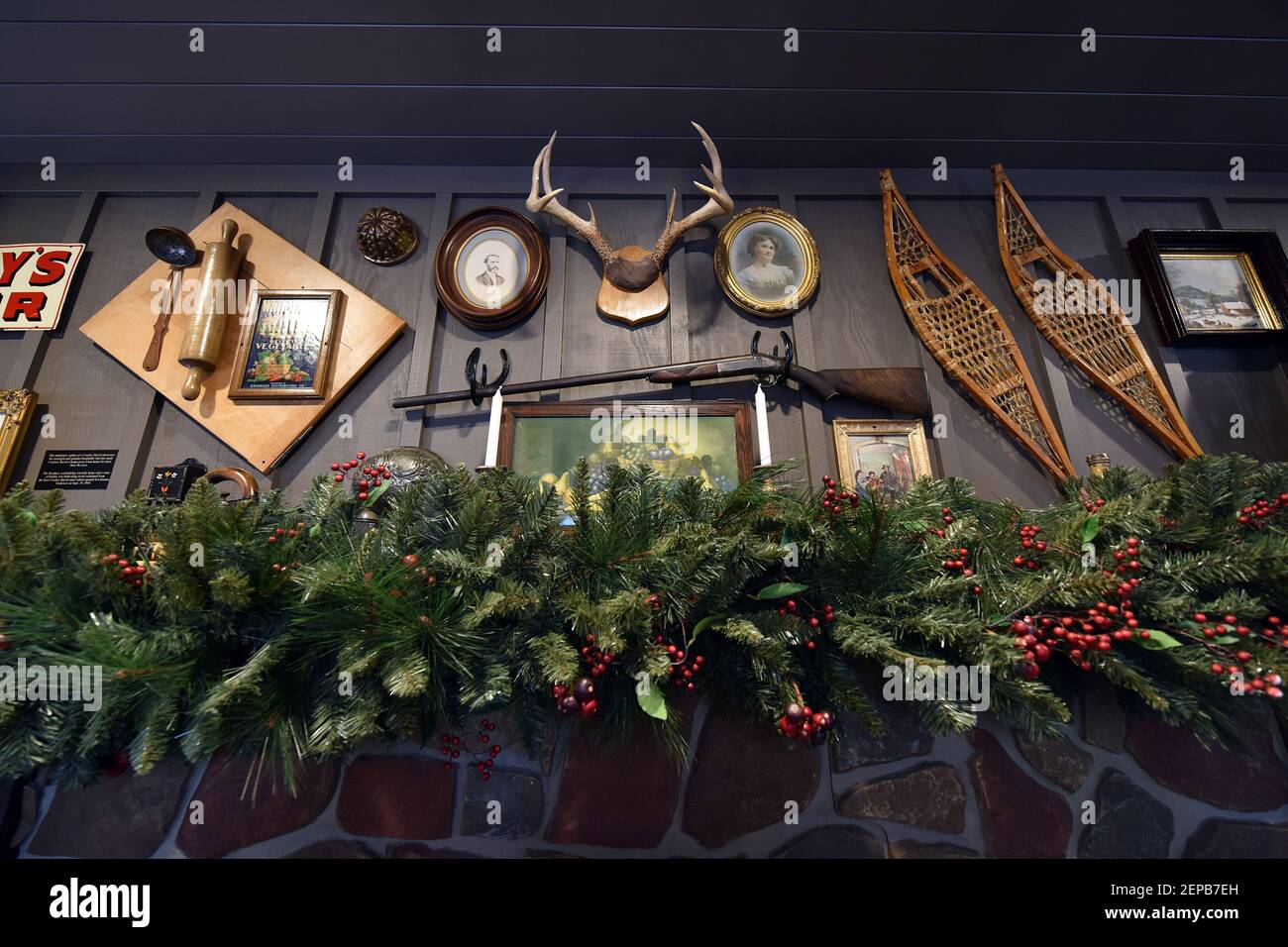Interior view of the 269 square foot Cracker Barrel mobile pop-up set ...