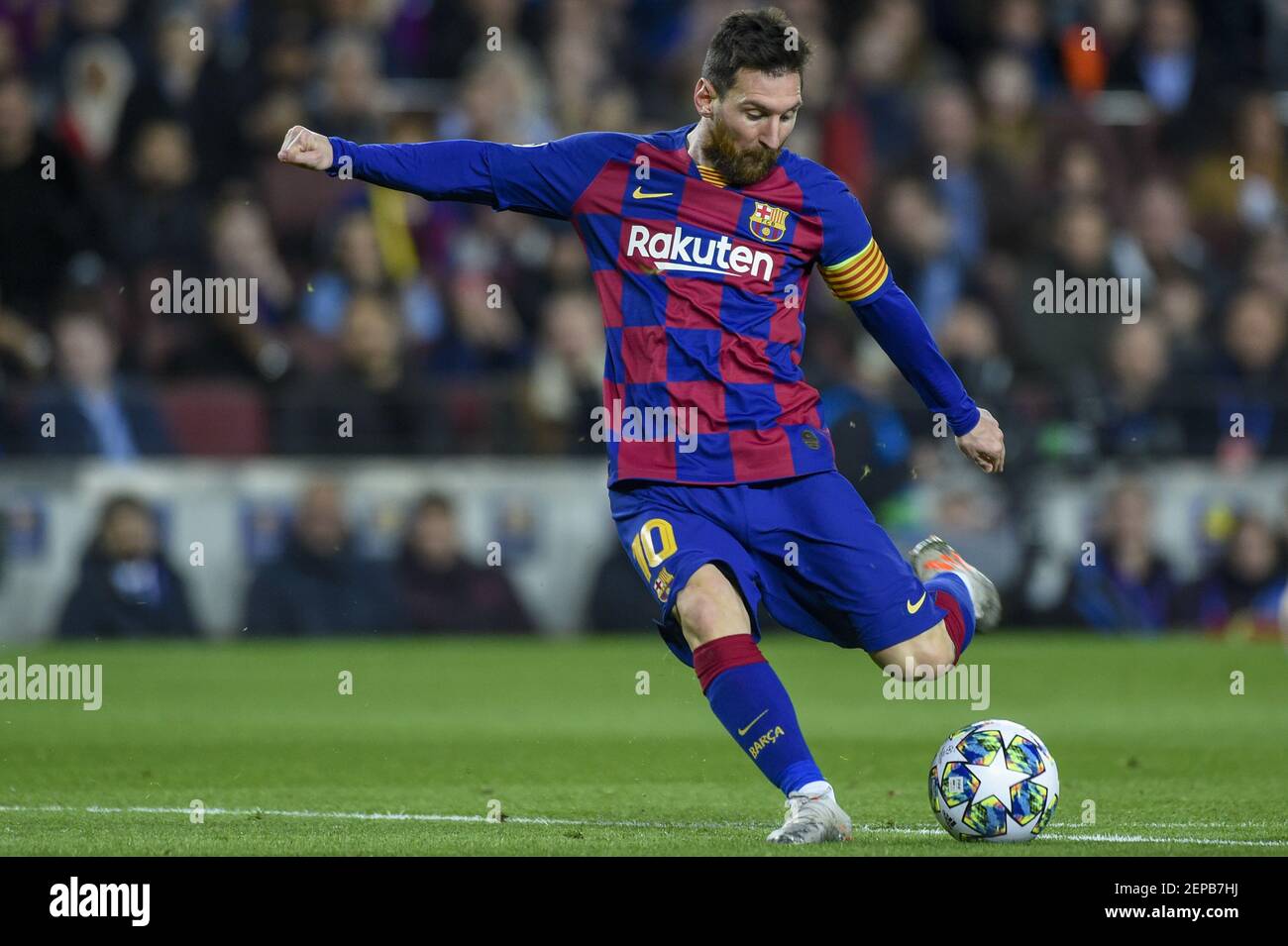 Lionel Messi of Barcelona in action during the UEFA Champions League ...