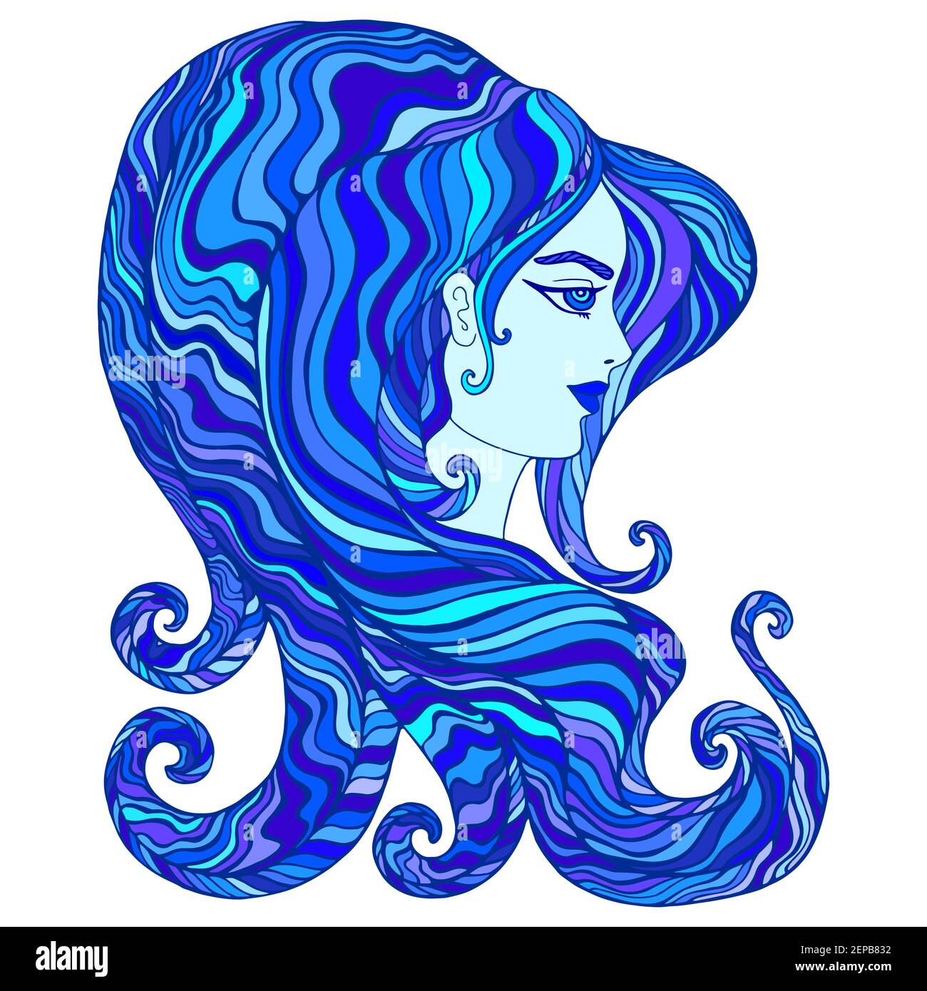 Water goddess blue Stock Vector Images - Alamy