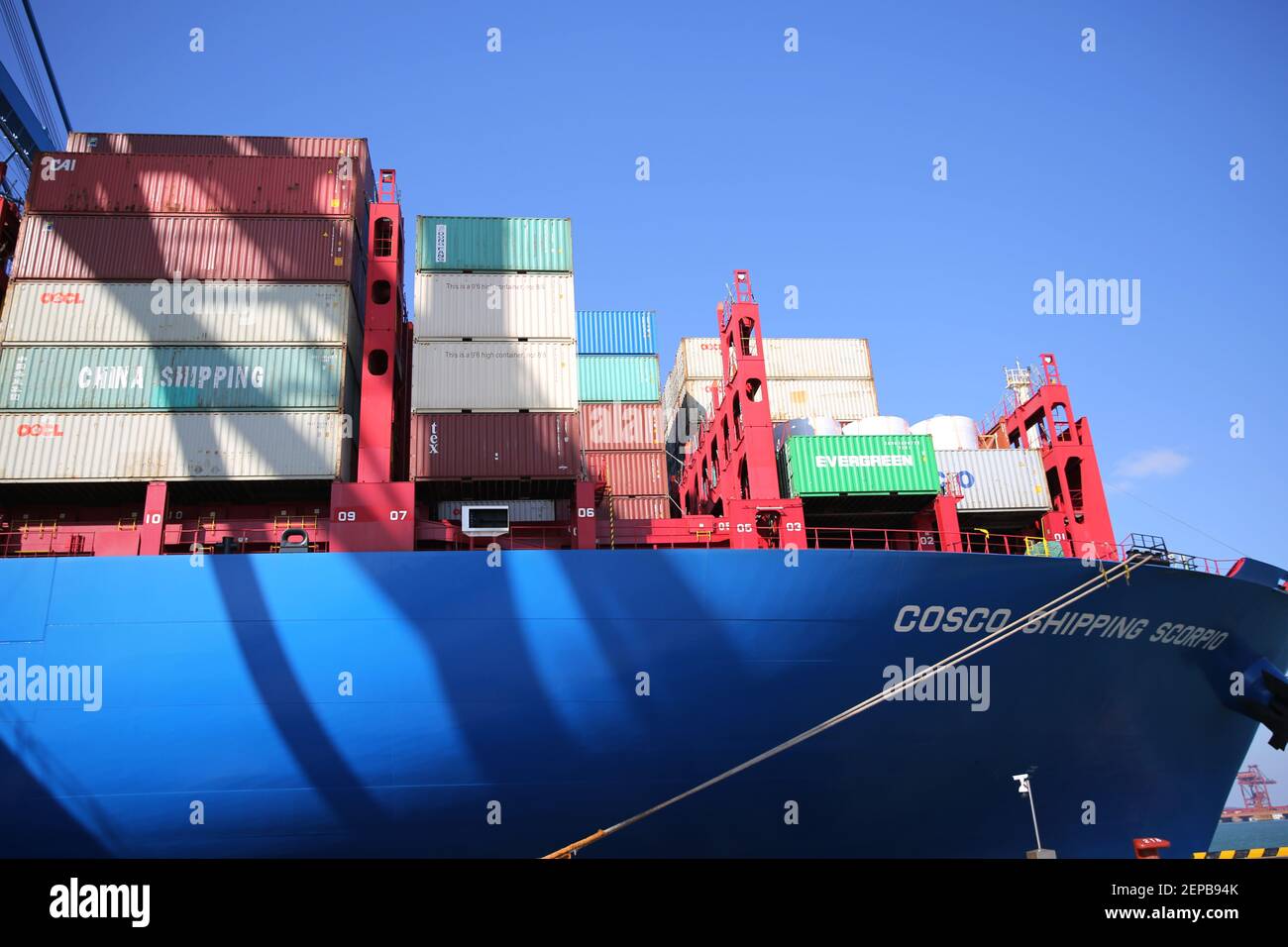 Shandong,CHINA-On November 28, 2019, the fully automated terminal ...