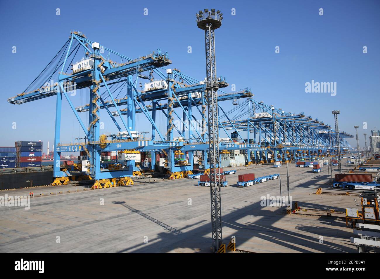 Shandong,CHINA-On November 28, 2019, the fully automated terminal ...