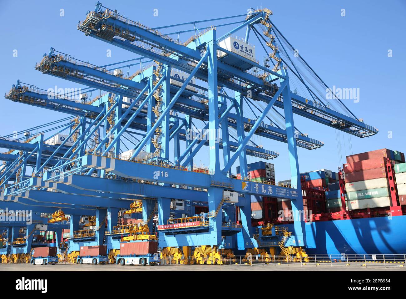 Shandong,CHINA-On November 28, 2019, the fully automated terminal ...