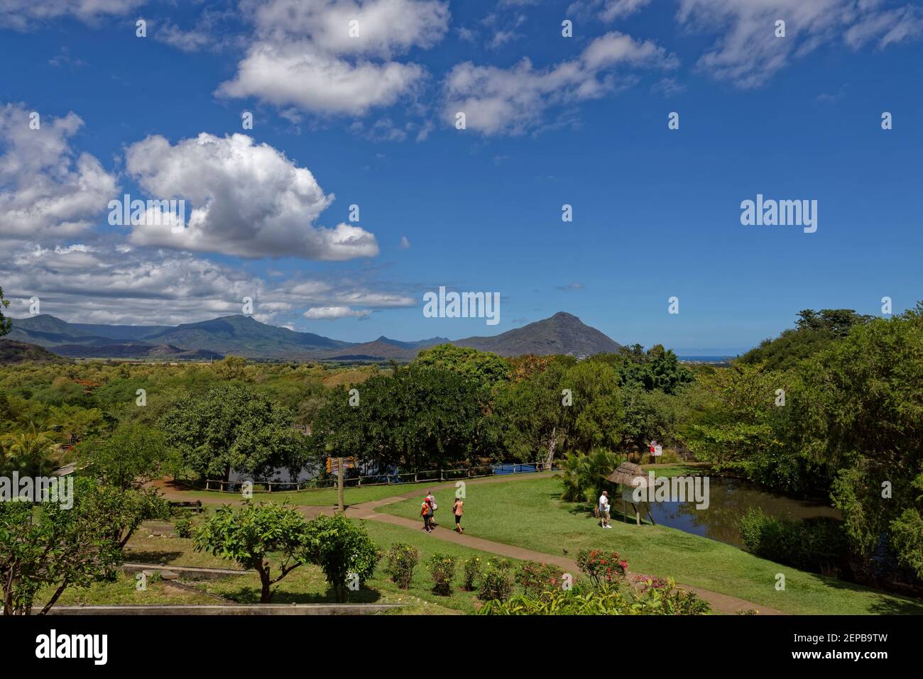 Visitors wandering around the many paths and exhibits at the Casela ...