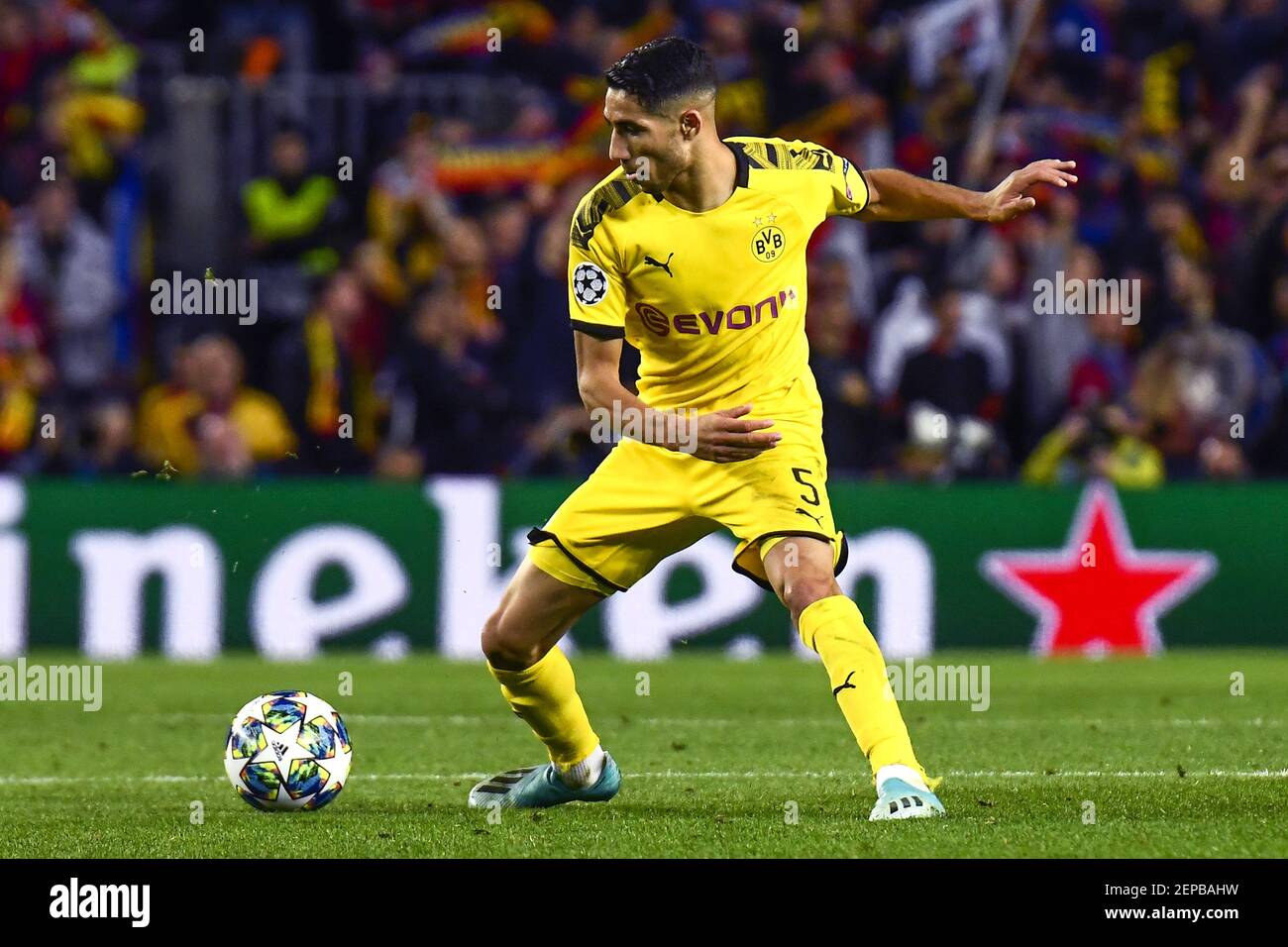 Achraf Hakimi of Borussia Dortmund during the match FC Barcelona v ...