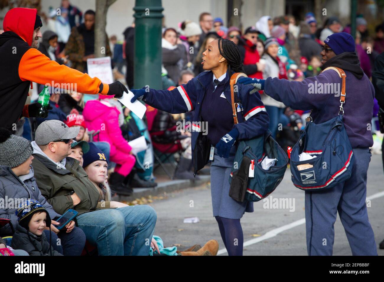 Employees of the U.S. Postal Service collect letters to Santa Claus ...