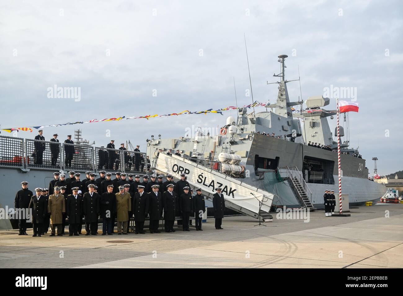 An ORP Slazak ship seen during the 101st anniversary of the creation of ...