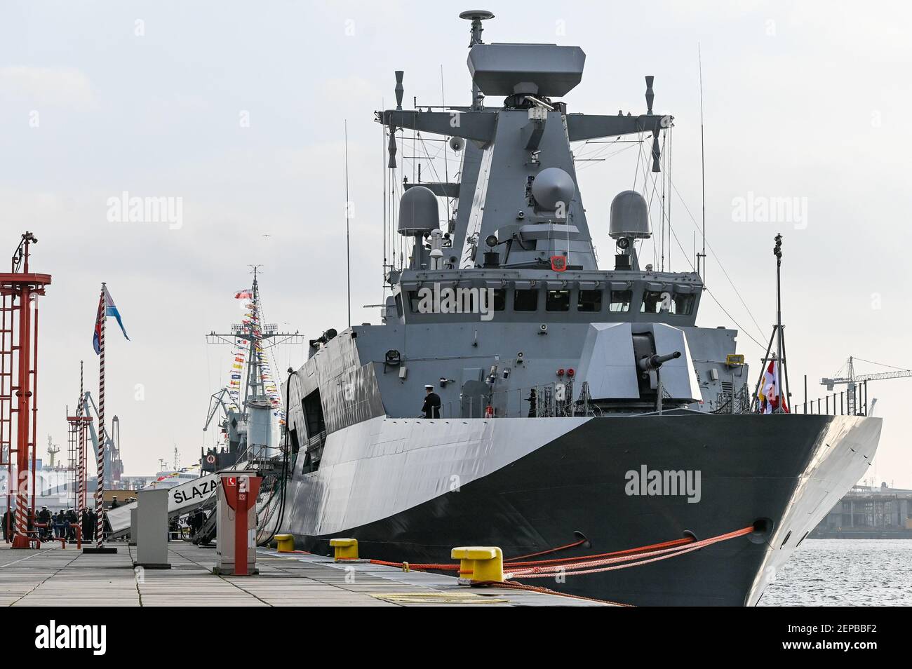An ORP Slazak ship seen during the 101st anniversary of the creation of ...