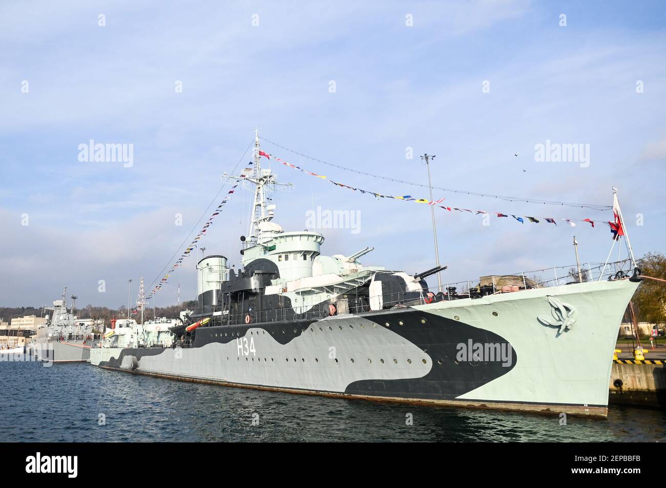 An ORP Blyskawica ship seen during the 101st anniversary of the ...