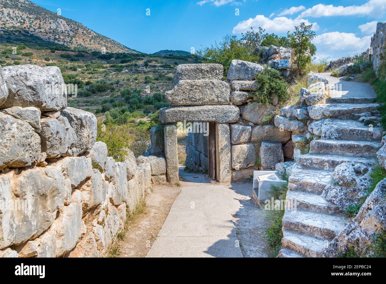 he north gate of the palace of Mycenae. Archaeological site of Mycenae ...