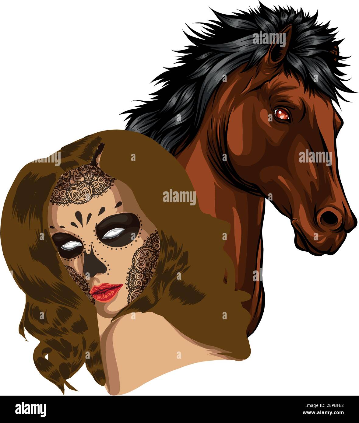 Girl and horse not woman Cut Out Stock Images & Pictures - Alamy