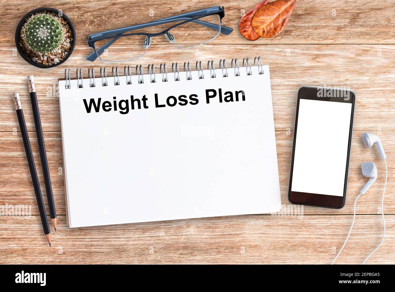 Flat lay, Weight Loss Plan healthy eating, dieting, slimming and weigh ...
