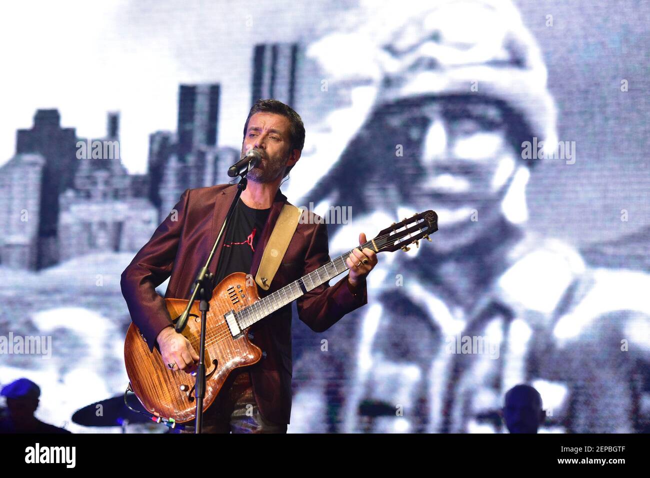 The Italian singer-songwriter and musician Daniele Silvestri performing ...