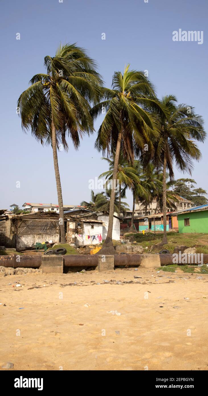 Monrovia Liberia Atlantic ocean beach trash pollution. Monrovia ...