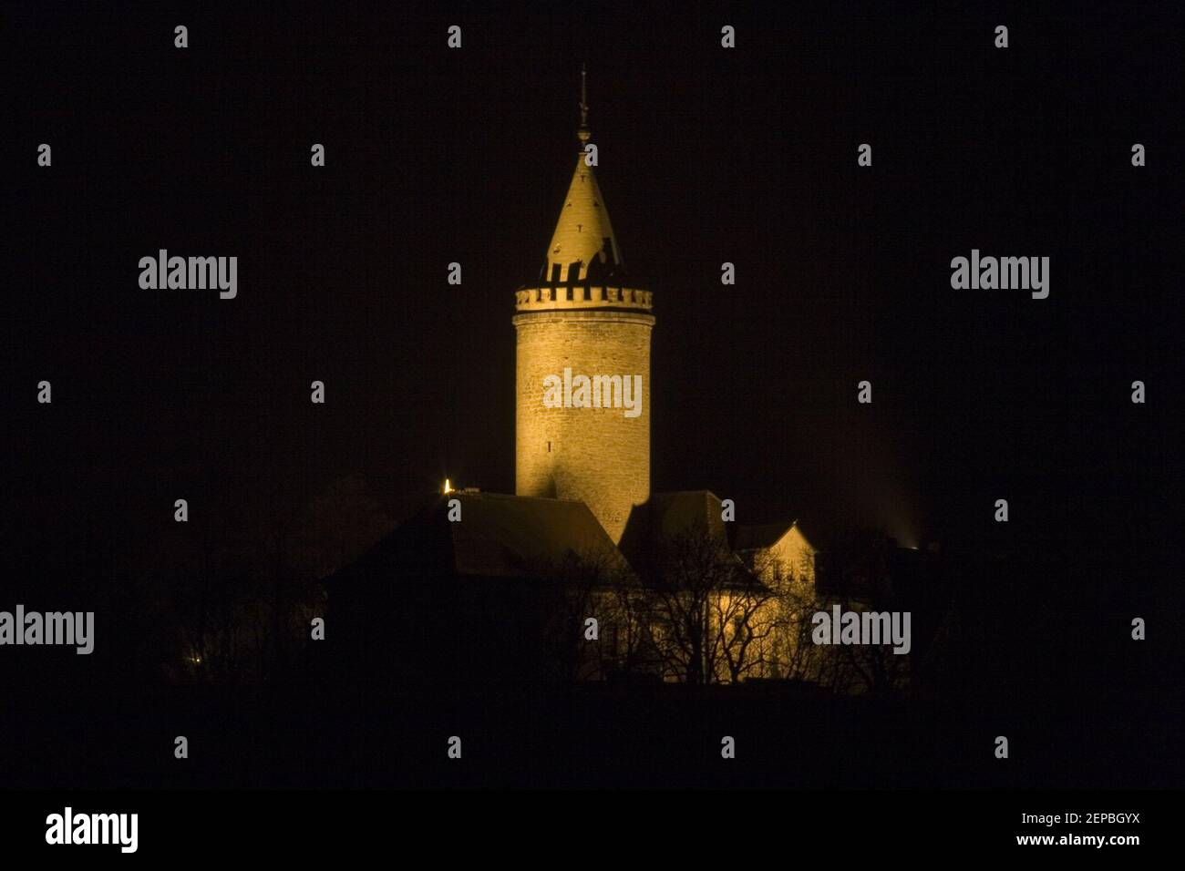 The light castle at night Stock Photo - Alamy