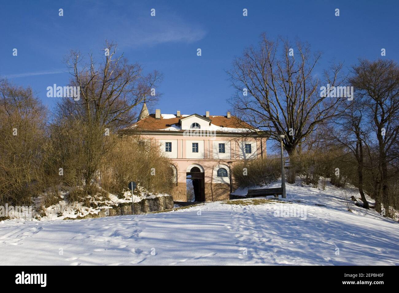 Gate house of the light castle Stock Photo - Alamy