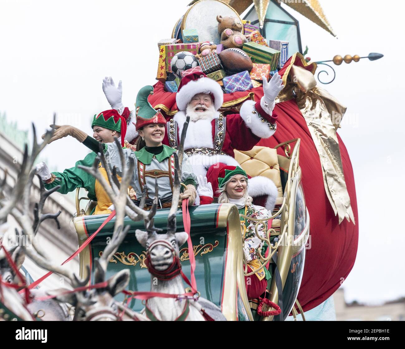 Santa Claus rides float at 93rd Annual Macy's Thanksgiving Day Parade ...